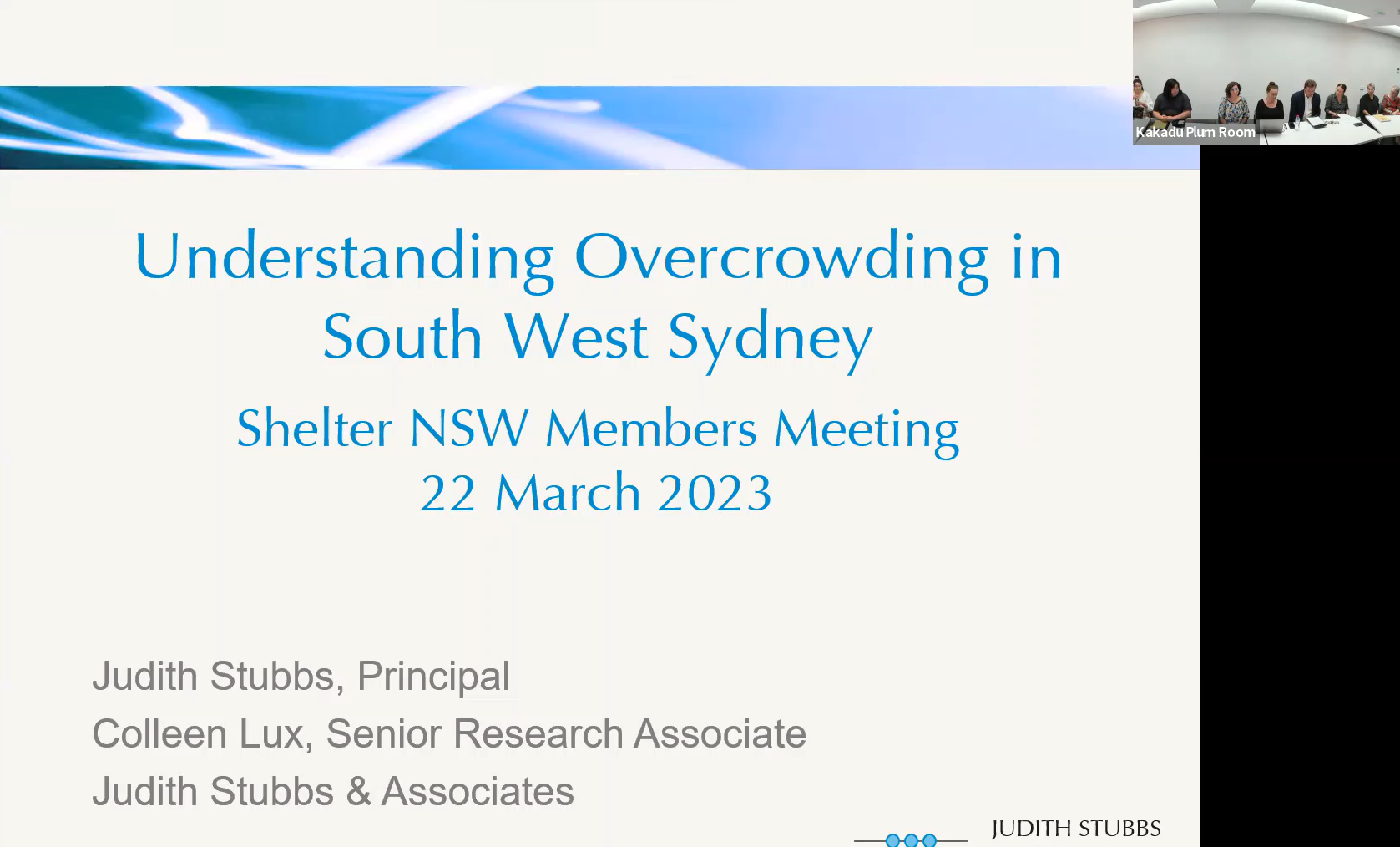 Severe Overcrowding Research launch - Shelter NSW Members' meeting ...