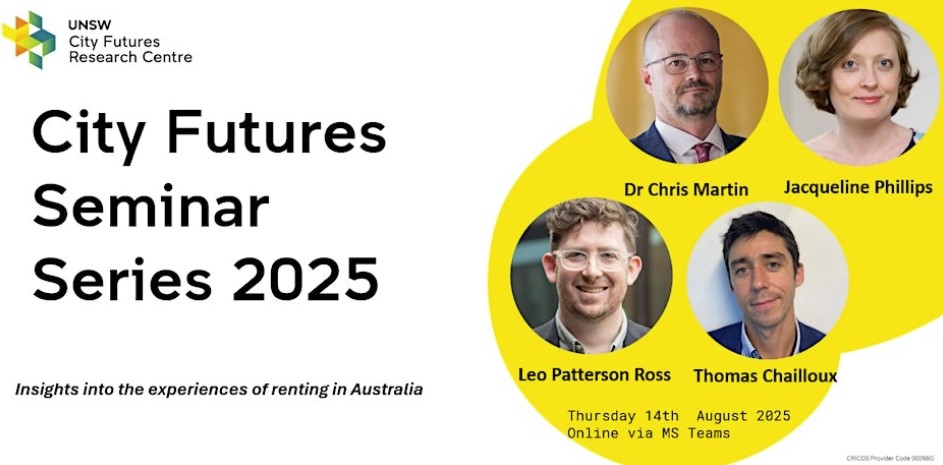 The experiences of renting in Australia: Join a City Futures seminar ...